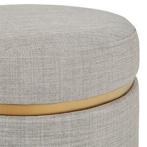 Amazon Brand – Rivet Asher Round Upholstered Storage Ottoman, 15.75"W, Light Grey