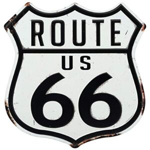 open road brands us route 66 highway embossed metal sign - route 66 wall art for garage, man cave or workshop