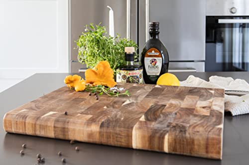 Pellholmen Collection - Large Wooden Cutting Board, Charcuterie Board & Butcher Block, Water-Resistant, Reversible & Knife-Friendly, Acacia Wood, 15.7 x 12 x 1.57 inches