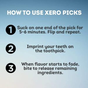 Xero Picks Tea Tree - Infused Flavored Toothpicks For Long Lasting Fresh Breath & Dry Mouth Prevention - 60 Picks - 3 Pack - Citrus