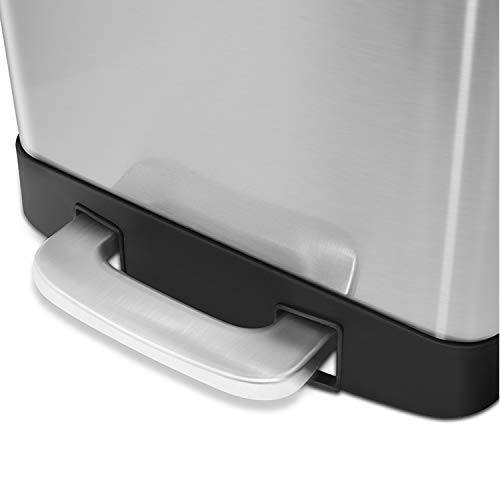 Innovaze 10.6 Gal./40 Liter Stainless Steel Rectangular Step-on Trash Can for Kitchen