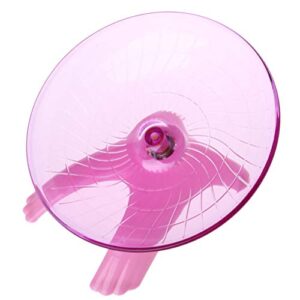 POPETPOP Flying Saucer Wheel Spinner Non Slip Run Disc for Hamsters Hedgehogs Small Pets Exercise Wheel (Pink)