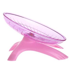 POPETPOP Flying Saucer Wheel Spinner Non Slip Run Disc for Hamsters Hedgehogs Small Pets Exercise Wheel (Pink)