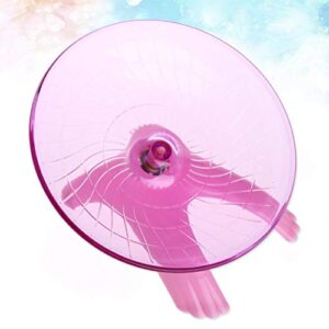 POPETPOP Flying Saucer Wheel Spinner Non Slip Run Disc for Hamsters Hedgehogs Small Pets Exercise Wheel (Pink)