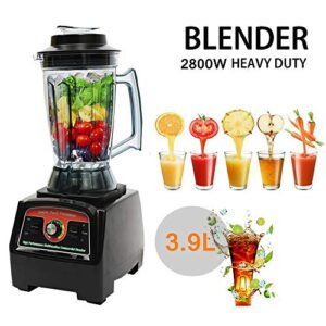 3.9L 2800W Professional Kitchen System Commercial High Speed Blender,High Performance Ice Crusher-Juicer Food Smooth Ice Cream Maker Mixer,Commercial Blender Heavy Duty Food Processor,Black and Red