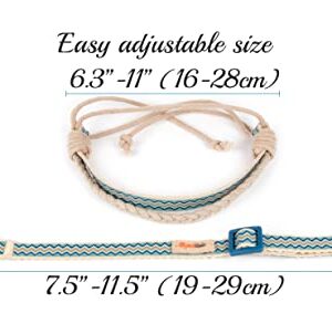 Pettsie Cat Collar Breakaway Safety and Friendship Bracelet for You, Durable 100% Cotton for Extra Safety, Comfortable and Soft, D-Ring for Accessories, Gift Box Included (7.5"-11.5" Neck, Blue)