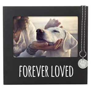 Pearhead Forever Loved Pet Keepsake Picture Frame, Dog Photo Frame for Pet Owners, Dog Memorial Frame, Wall Mount And Tabletop Frame, 4x6 Photo Insert, Black