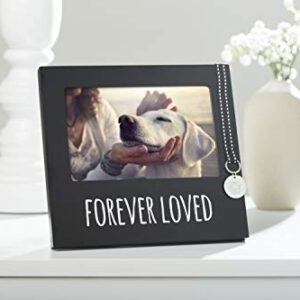 Pearhead Forever Loved Pet Keepsake Picture Frame, Dog Photo Frame for Pet Owners, Dog Memorial Frame, Wall Mount And Tabletop Frame, 4x6 Photo Insert, Black