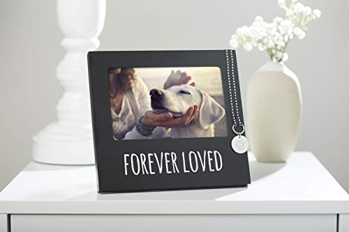 Pearhead Forever Loved Pet Keepsake Picture Frame, Dog Photo Frame for Pet Owners, Dog Memorial Frame, Wall Mount And Tabletop Frame, 4x6 Photo Insert, Black