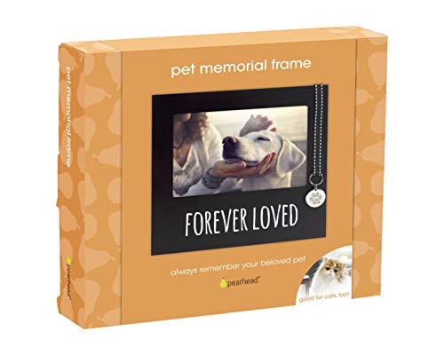 Pearhead Forever Loved Pet Keepsake Picture Frame, Dog Photo Frame for Pet Owners, Dog Memorial Frame, Wall Mount And Tabletop Frame, 4x6 Photo Insert, Black