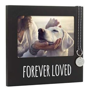 Pearhead Forever Loved Pet Keepsake Picture Frame, Dog Photo Frame for Pet Owners, Dog Memorial Frame, Wall Mount And Tabletop Frame, 4x6 Photo Insert, Black