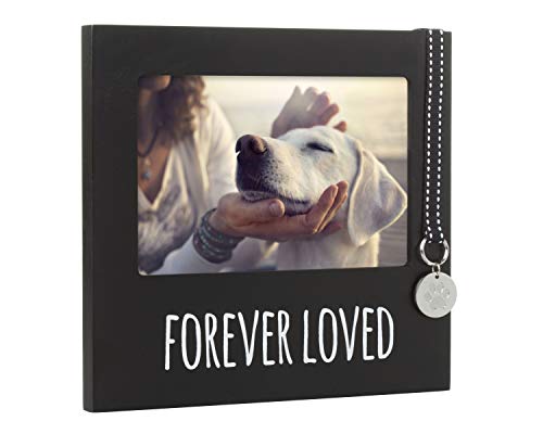 Pearhead Forever Loved Pet Keepsake Picture Frame, Dog Photo Frame for Pet Owners, Dog Memorial Frame, Wall Mount And Tabletop Frame, 4x6 Photo Insert, Black