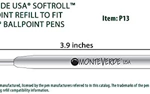 5 - Monteverde P13 Ballpoint Pen Refills to Fit Parker Ballpoint Pens, Medium Point, Bulk Packed (Purple)