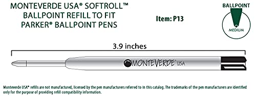 5 - Monteverde P13 Ballpoint Pen Refills to Fit Parker Ballpoint Pens, Medium Point, Bulk Packed (Purple)