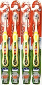 colgate my first toothbrush, extra soft, ages 0-2, yellow (pack of 4)