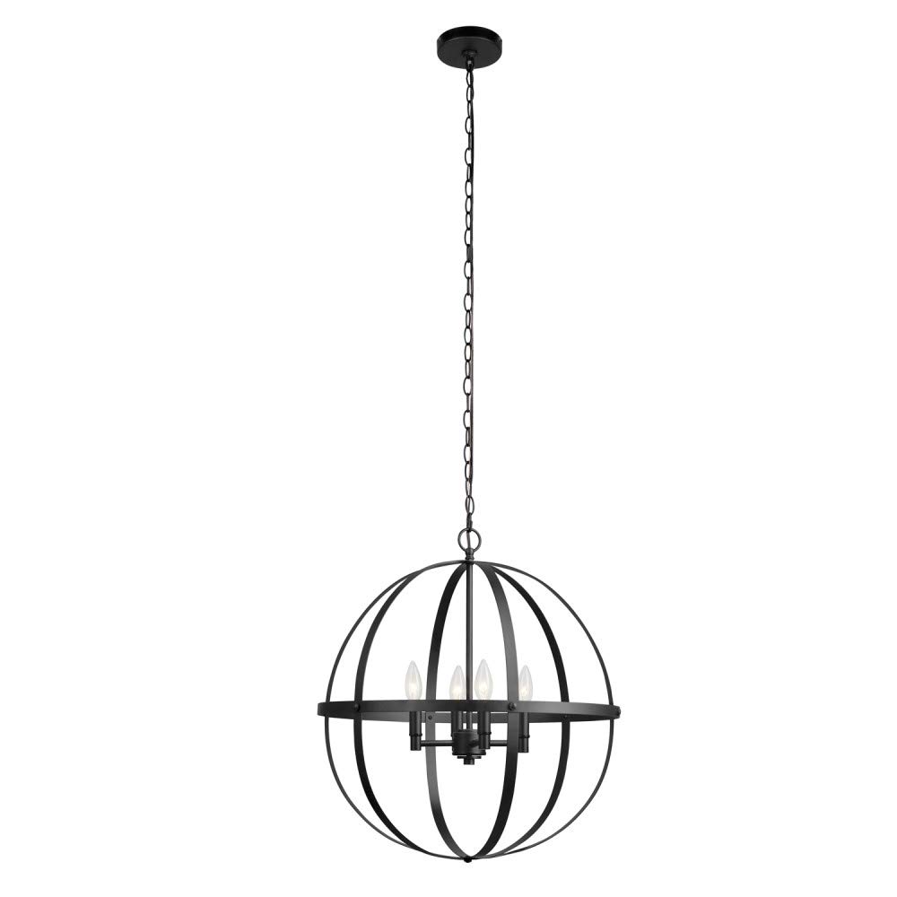 Globe Electric 65295 Juliette 4-Light Chandelier, Dark Bronze