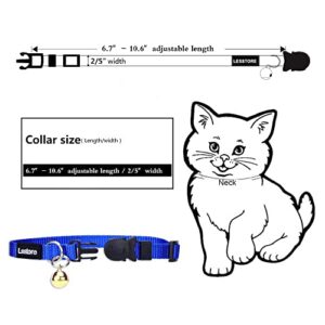 Personalized Nylon Cat Collar Breakaway with Bell - Custom Embroidered Text ID Collars with Pet Name and Phone Number