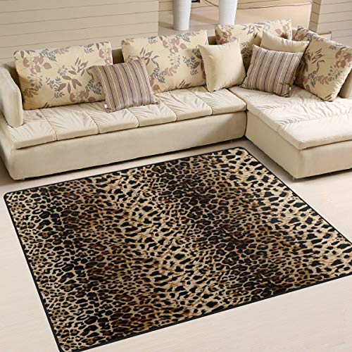 ALAZA Leopard Print Vintage Area Rug Rugs for Living Room Bedroom 7' x 5'