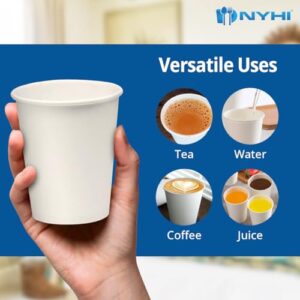 NYHI 8 oz Paper Cups - 300-Pack, Paper Cups for Water Dispenser, Coolers, Coffee, Teas, Party, Hot/Cold Beverage Disposable Drinking Paper Coffee Cups Suitable for Home, Office, and Coffee Rooms