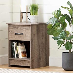 south shore tassio 1-drawer nightstand-weathered oak