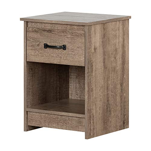 South Shore Tassio 1-Drawer Nightstand-Weathered Oak