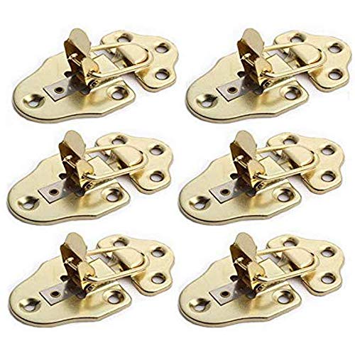 Lheng Metal Table Locks Dining Training Table Buckles Connectors Table Leaf Hardware Accessories Iron Gold Plating 6Pcs