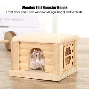 Pet Hamster House, 100% Wood Odorless Home Openwork Lace Window DIY Hideout Hut Play Nest Toy Viewing Room Living for Small Squirrels Gerbils Hamsters Golden Bears