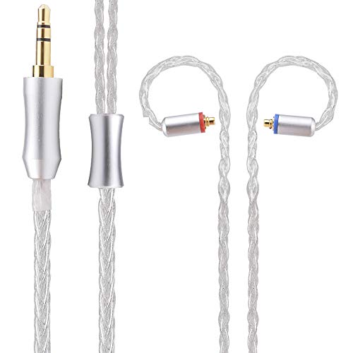 8 Core MMCX Cable, Upgrade Silver Plated Audio Cable, MMCX Interface Replacement Cable for Shure SE215 SE315 SE846 SE535 SE425 LZ A4 A5 UE900 Earphones