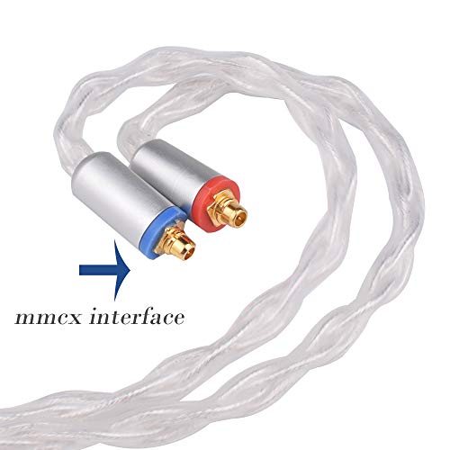 8 Core MMCX Cable, Upgrade Silver Plated Audio Cable, MMCX Interface Replacement Cable for Shure SE215 SE315 SE846 SE535 SE425 LZ A4 A5 UE900 Earphones