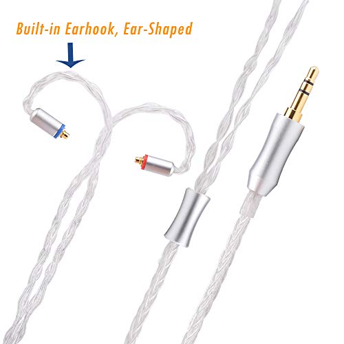 8 Core MMCX Cable, Upgrade Silver Plated Audio Cable, MMCX Interface Replacement Cable for Shure SE215 SE315 SE846 SE535 SE425 LZ A4 A5 UE900 Earphones