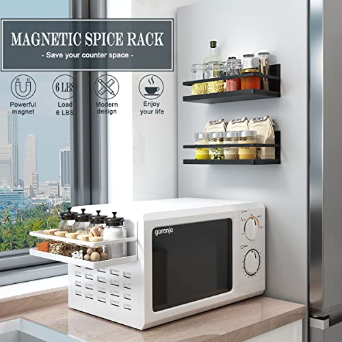 Magnetic Spice Rack Organizer Single Tier Refrigerator Spice Storage Shelf, kitchen organization, Easy to Install the Side of Refrigerator Can Hold spices,Jar of Olive Oil, Cooking Oils, Salt, Pepper, Small Things