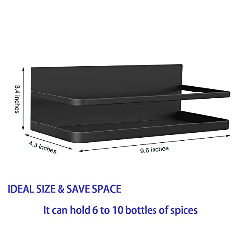 Magnetic Spice Rack Organizer Single Tier Refrigerator Spice Storage Shelf, kitchen organization, Easy to Install the Side of Refrigerator Can Hold spices,Jar of Olive Oil, Cooking Oils, Salt, Pepper, Small Things