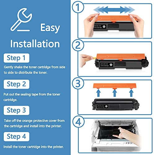 MxVol Compatible 17A CF217A Toner Cartridge replacement for Laserjet Pro MFP M130nw M130fw M130fn M130a M102w M102a M130 M102 Printer Toner (Black, 2-Pack)