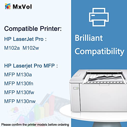 MxVol Compatible 17A CF217A Toner Cartridge replacement for Laserjet Pro MFP M130nw M130fw M130fn M130a M102w M102a M130 M102 Printer Toner (Black, 2-Pack)