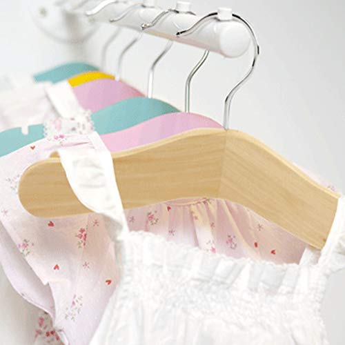 Gazechimp 2 Pieces Wooden Clothes Hangers Baby Children Kids Hanger