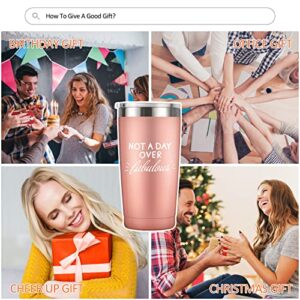 MASGALACC Not A Day Over Fabulous - 20 Oz Stainless Steel Insulated Tumbler Cup with Lid- 21st 30th 40th 50th 60th 70th Birthday Gifts for Women Her Mom Grandma Friend Gift Ideas