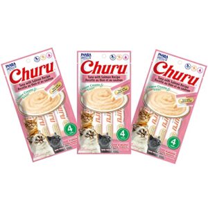 inaba churu tuna with salmon recipe lickable purée natural cat treats 12 tubes