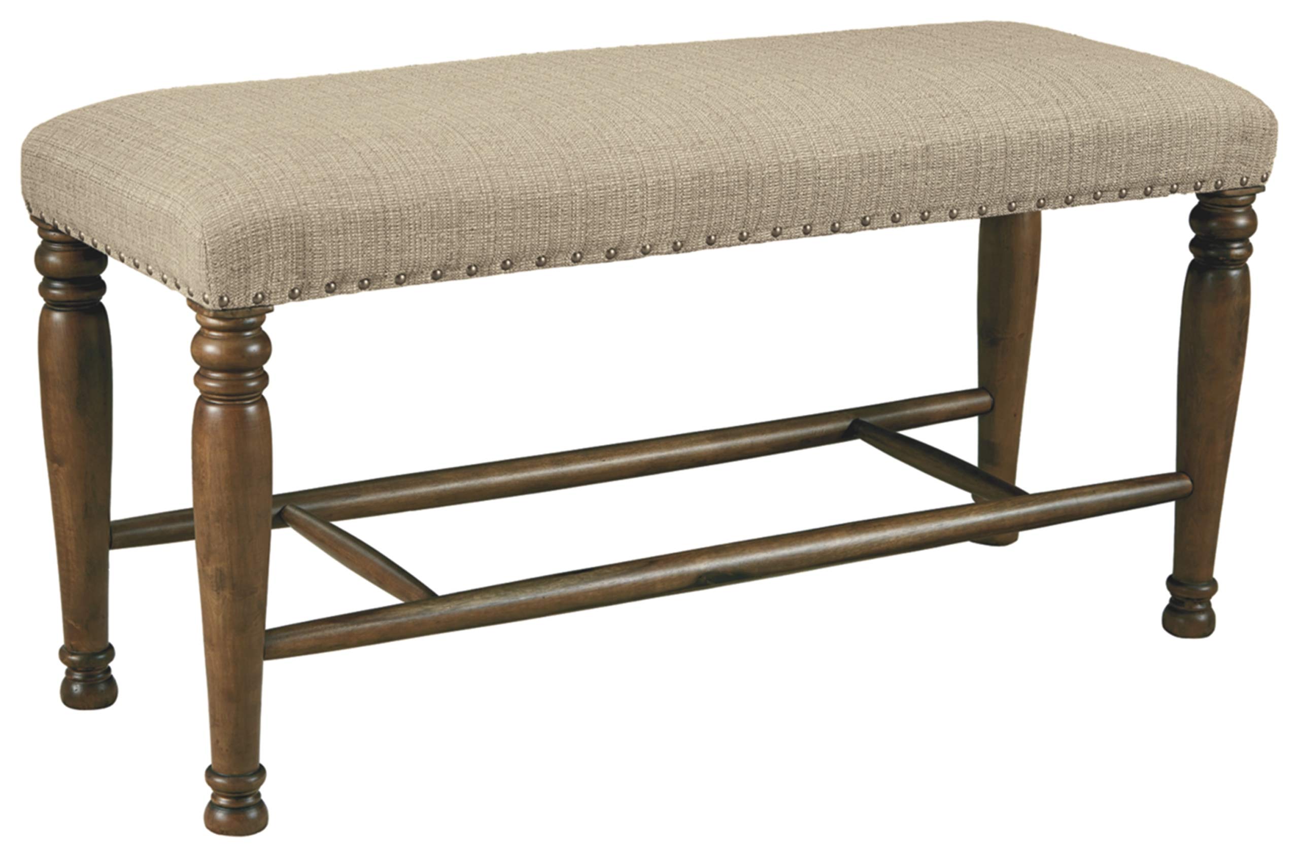 Signature Design by Ashley Lettner Counter Height Upholstered Dining Room Bench, Brown