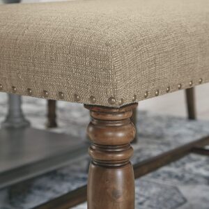 Signature Design by Ashley Lettner Counter Height Upholstered Dining Room Bench, Brown