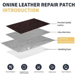 Leather Repair Patch，Leather Repair Tape, 3 x 60 inches Leather Repair Patch for Furniture,Vinyl Repair kit，Leather Couch Patch，for Sofas, Furniture, car Seats, Office Chairs(Dark Brown)