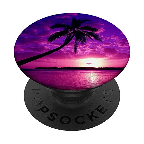 Beach Sunset Palm Tree - Purple Phone Accessory PopSockets PopGrip: Swappable Grip for Phones & Tablets