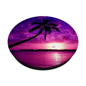 Beach Sunset Palm Tree - Purple Phone Accessory PopSockets PopGrip: Swappable Grip for Phones & Tablets