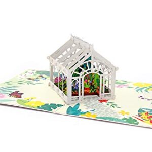 Liif Mother's Day Greenhouse 3D Greeting Pop Up Card For All Occasions, Mother's Day, Father's Day, Anniversary, Thinking Of You, Get Well, Birthday Card for Her, Mom, Wife, Women, Sister | With Message Note & Envelop