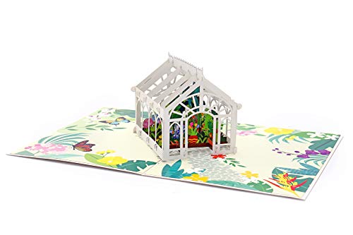 Liif Mother's Day Greenhouse 3D Greeting Pop Up Card For All Occasions, Mother's Day, Father's Day, Anniversary, Thinking Of You, Get Well, Birthday Card for Her, Mom, Wife, Women, Sister | With Message Note & Envelop