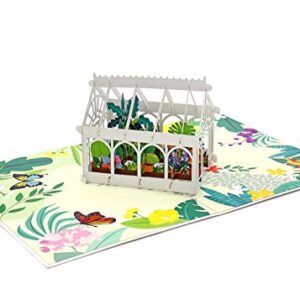 Liif Mother's Day Greenhouse 3D Greeting Pop Up Card For All Occasions, Mother's Day, Father's Day, Anniversary, Thinking Of You, Get Well, Birthday Card for Her, Mom, Wife, Women, Sister | With Message Note & Envelop