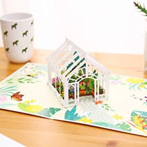 Liif Mother's Day Greenhouse 3D Greeting Pop Up Card For All Occasions, Mother's Day, Father's Day, Anniversary, Thinking Of You, Get Well, Birthday Card for Her, Mom, Wife, Women, Sister | With Message Note & Envelop