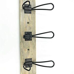 Sageme Wall Mounted Coat Rack, Wooden Entryway Vintage Rustic Coat Rack Hat Hanger Rack 3-Hook Rail for The Entryway, Bathroom, Bedroom, Kitchen, Mudroom Solid Wood (3 Hooks, Black)