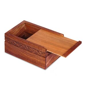 S.B.ARTS Wooden Keepsake Urn Box, Cremation Urns for Human Ashes, Handcarved Decorative Memorial Urn, Wood Casket Urn for Pets, Cat, Infant, Adult Memorial Urns, Burial Urns for Ashes - Extra Small