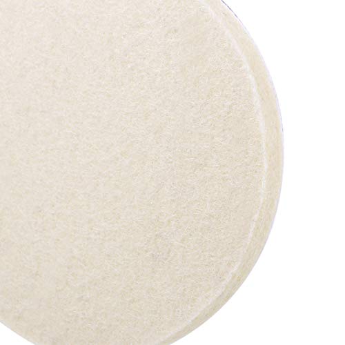 uxcell 4 Inch Wool Felt Polishing Pad Hook and Loop Buffing Wheels for Random Orbital Sander 2pcs