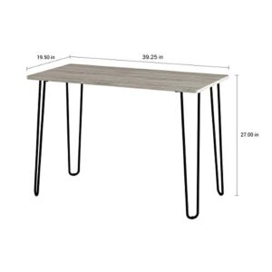 Lavish Home Computer Home Office-Small Desk With Hairpin Legs for Modern, Industrial-Style Decor, (L) 39.25” x (W) 19.5” x (H) 27”, Gray